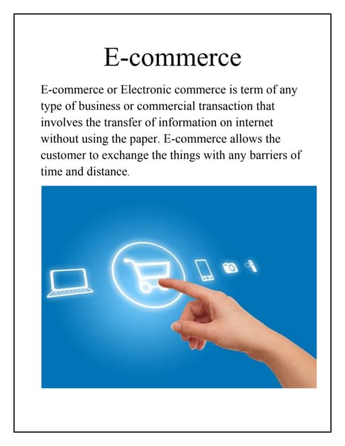 Advantages of e commerce | PPTX