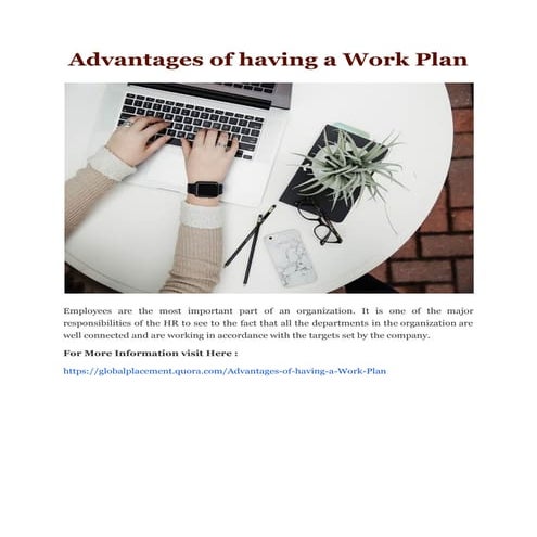 Advantages of having a work plan | PDF