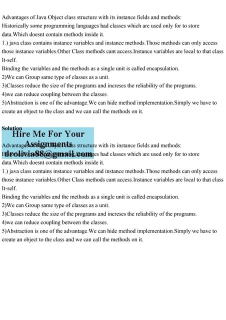 Advantages of Java Object class structure with its instance fields a.pdf Advantages of Java Object class structure with its instance fields a.pdf