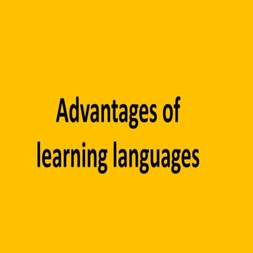 Advantages of learning languages | PDF