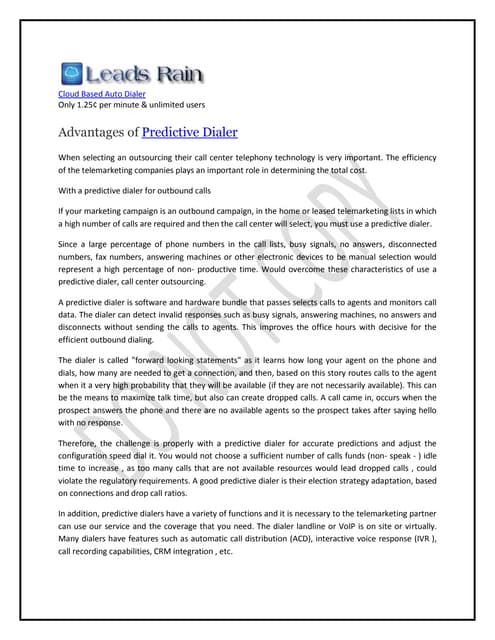 A Complete Guide on Call Center Predictive Dialer | PPT