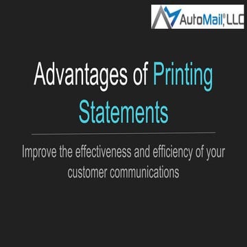 Advantages of printing statements | PPT