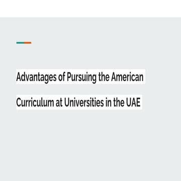 Advantages of Pursuing the American Curriculum at Universities in the ...
