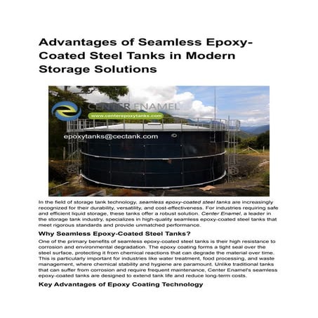 Epoxy Coated Steel Tanks_ Reliable and Durable Storage Solutions .docx
