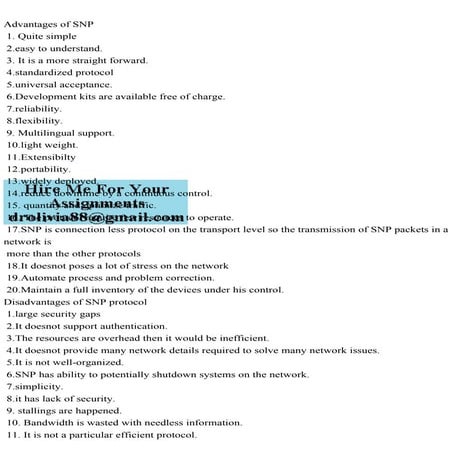 Advantages of SNP 1. Quite simple 2.easy to understand. 3. It .pdf ...