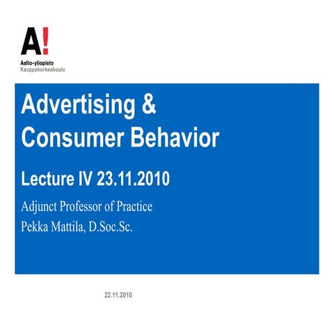 Adv & cons_beh_lecture_4_pekka_mattila_slide_share | PPT