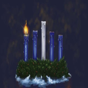 A Virtual Advent Wreath with Candles | PPTX