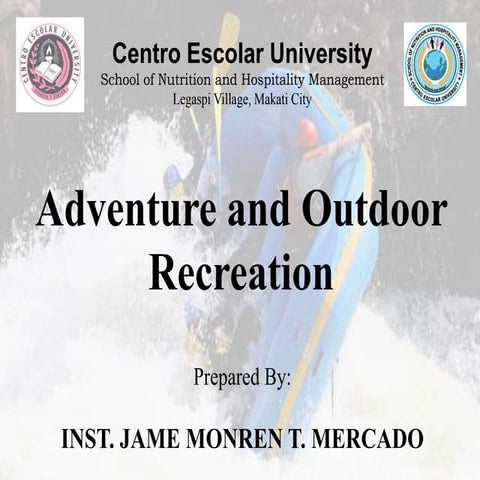 Adventure and Outdoor Recreation TRM101 | PPTX