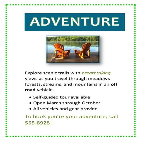 Adventure flyer | DOCX