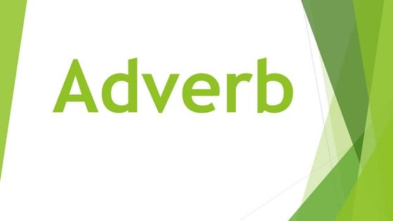 Adverb ppt presentation | PPT