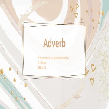 Adverb----------------- | PPT
