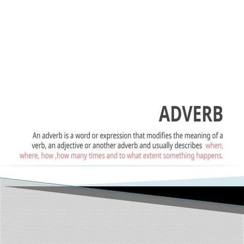 ADVERB.pptx for school students language ppt | PPT