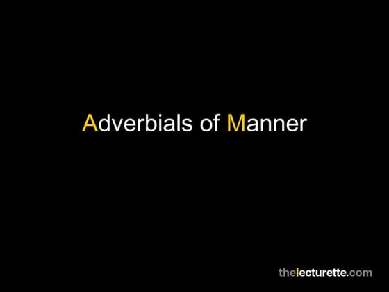 Adverb of manner | PPTX