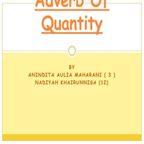 Adverb Of Quantity Pptx