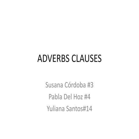 Adverbs clauses | PPT