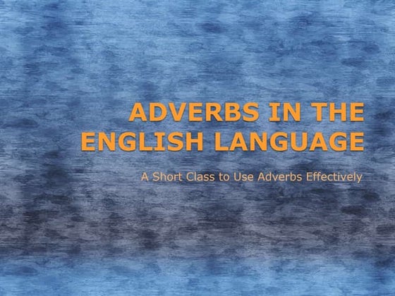 Adverbial phrases of time and place | PPTX