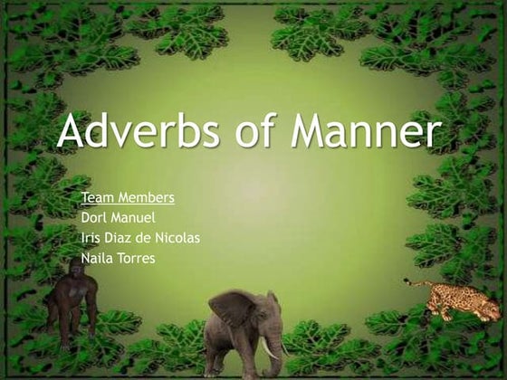 Adverb of manner | PPTX