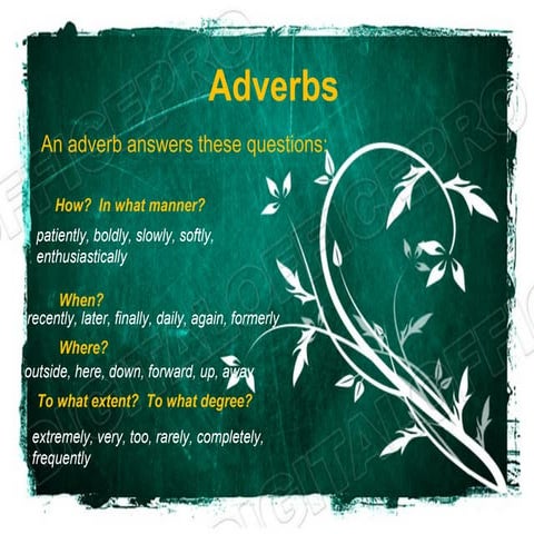 Adverbs powerpoint (ms standard 4a10) | PPT