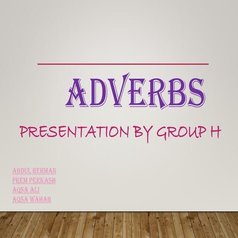Adverbs for 6th graders | PPTX