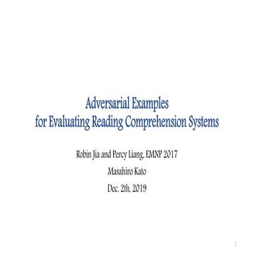 Adversarial Examples Reading Comprehension System Pptx Programming Languages Computing