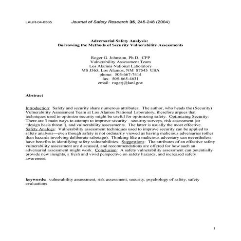 Adversarial Safety Analysis Pdf 