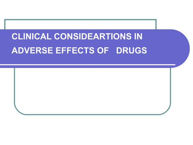 Adverse drug reactions | PPTX