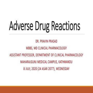 Adverse drug reaction 2020 | PPTX