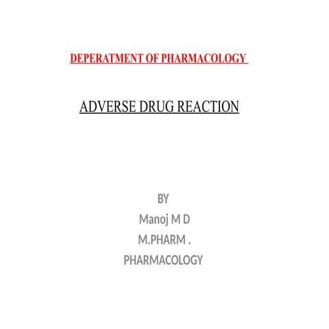 Adverse Drug Reactions (ADR): Types, Classification & Examples ...