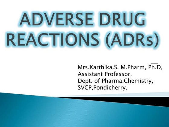 Adverse Drug Reaction | PPT