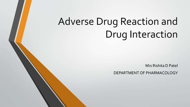 Adverse drug reactions | PPTX