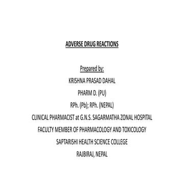 Adverse drug reactions | PPT