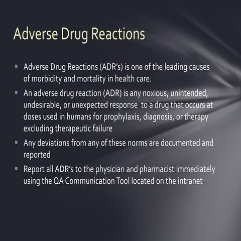 Adverse drug reactions | PPTX