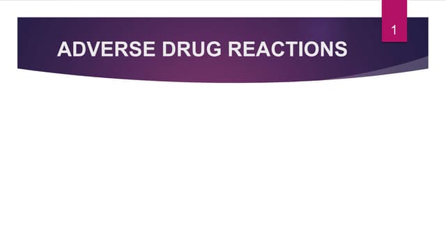 Adverse drug reaction and its types | PPTX