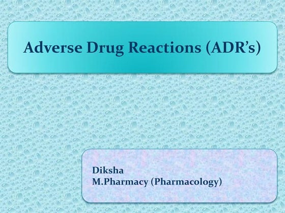 Adverse Drug Reaction | PPT