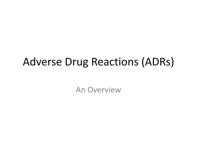 Adverse drug reaction and its types | PPTX