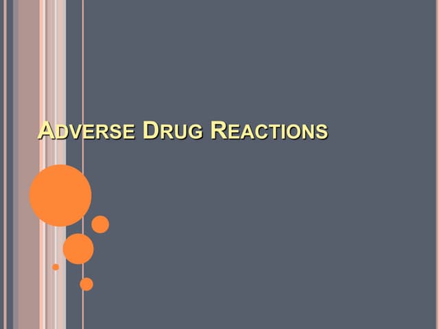Adverse drug reaction and its types | PPTX