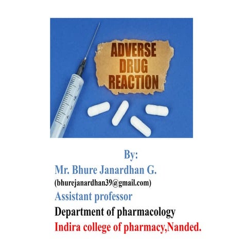 General pharmacology (Adverse drugs reactions ) | PPTX
