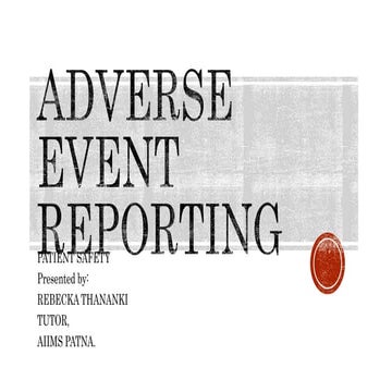 Adverse event reporting ppt | PPTX