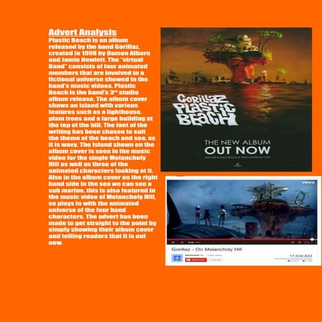 Advert Analysis: Gorillaz | DOCX