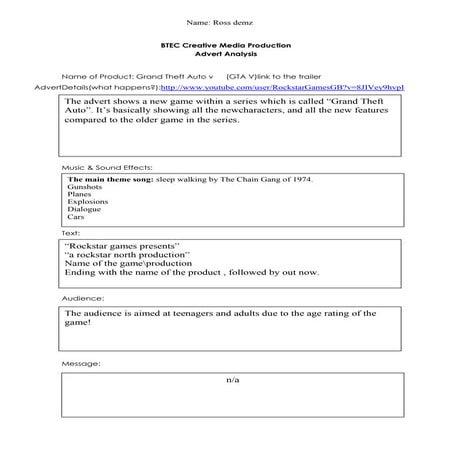 Advert analysis detailed v2 | DOCX
