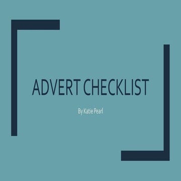 Advert checklist | PPTX