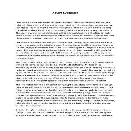 Advert Evaluation | DOCX