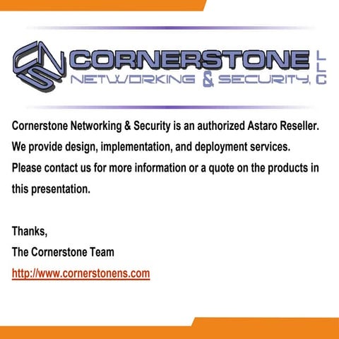 Cornerstone Networking & Security- Astaro Product Line | PPTX
