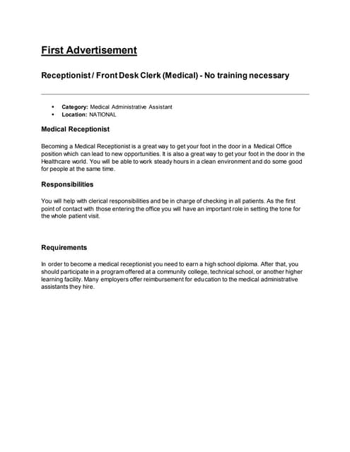 front office procedures | PPTX