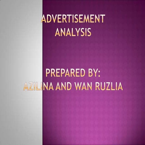 Advertisement analysis | PPTX
