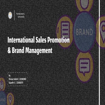 International Sales Promotion & Brand Management | PPT