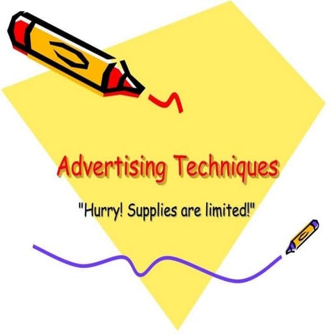 Advertisements and their techniques PowerPoint | PPTX