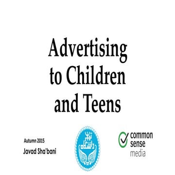 Advertising to children and teens. | PDF