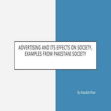 Advertising and its effects on society | PPTX