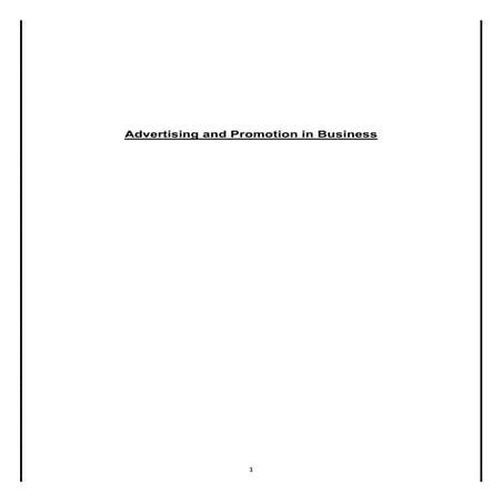 Advertising and promotion in business | PDF
